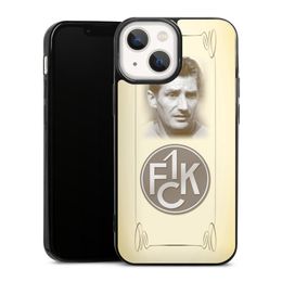 DeinDesign iPhone 13 Mini Handy Slim Case extra d&uuml;nn Silikon Handyh&uuml;lle schwarz H&uuml;lle 1. Fc Kaiserslautern Fritz Walter Logo Silikon Slim Case