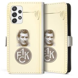 DeinDesign Galaxy A52s 5G Handy Klapph&uuml;lle Handyh&uuml;lle aus Kunst Leder wei&szlig; Flip Case 1. Fc Kaiserslautern Fritz Walter Logo Sideflip mit Lasche