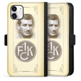 DeinDesign iPhone 11 Handy Klapph&uuml;lle Handyh&uuml;lle aus Kunst Leder schwarz Flip Case 1. Fc Kaiserslautern Fritz Walter Logo Sideflip mit Lasche