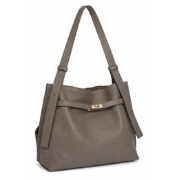 Schultertasche "Roma", Damen, Gr. B/H/T: 38cm x 30cm x 8cm onesize, grau (taupe), Leder, Collezione Alessandro, Taschen Schultertasche, aus softem Leder, Made in Italy
