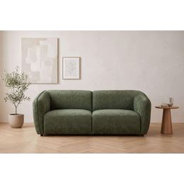 3-Sitzer Home Affaire "OSTRUP, Naturt&ouml;ne, Boucle oder Chenille", khaki, B:221cm H:73cm T:93cm, 100% Polyester, Sofas, Breite 221 cm, organische Form mit sanften Rundungen