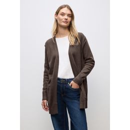 Cardigan Street One, Damen, Gr. 34, schwarz nomad braun meliert, Strick, Obermaterial: 52% Viskose, 28% Polyester, 20% Polyamid, unifarben, l&auml;ssig geschnitten ca. Mitte Oberschenkel, Rundhals, Strickjacken, ohne Verschluss, offen