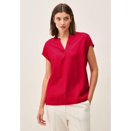 Kurzarmbluse Cecil, Damen, Gr. M (40), rot (glazed apple rot), Stoff, 100% Viskose, unifarben, normal normal, Rundhals, abgesteppt, Blusen, aus softer Viskose