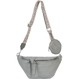 Umh&auml;ngetasche styleBREAKER "Halbmond Crossbody Bag Set 3-Teilig", Damen, Gr. B/H/T: 37cm x 19cm x 11cm Einheitsgr&ouml;&szlig;e, grau, 100% Polyurethan PU. Futter: 100% Polyester PES., unifarben, Taschen Umh&auml;ngetasche