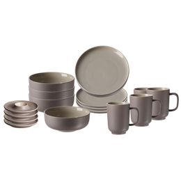 Ritzenhoff & Breker Geschirr-Set RITZENHOFF & BREKER "Fr&uuml;hst&uuml;cksset Jasper 16er Set", taupe, 16, Keramik, Geschirr-Sets, Geschirr-Set, Sp&uuml;lmaschinengeeignet