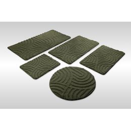 Badematte Wecon Home "Fiete", kiefern gr&uuml;n, H:25mm, Oberfl&auml;che: 100% Polyester, Badematten, Badematte, Badteppich, Hoch-Tief-Effekt, weich, rutschhemmend, waschbar, getuftet
