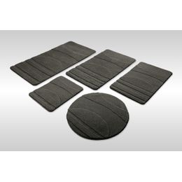 Badematte Wecon Home "Marc", anthrazit grau, H:25mm, Oberfl&auml;che: 100% Polyester, Badematten, Badematte, Badteppich, Hoch-Tief-Linien, weich, rutschhemmend, waschbar, getuftet