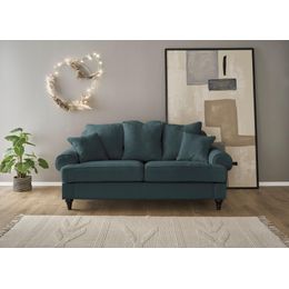 3-Sitzer Home Affaire "WESTMINSTER", gr&uuml;n (blaugr&uuml;n), B:200cm H:95cm T:100cm, Sofas, mit Federkern-Polsterung