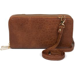 Umh&auml;ngetasche styleBREAKER "2 in 1 Umh&auml;ngetasche - Geldb&ouml;rse", Damen, Gr. B/H/T: 10cm x 19cm x 4,5cm Einheitsgr&ouml;&szlig;e, mocca, braun, 100% Polyurethan PU. Futter: 100% Polyester PES., Taschen Umh&auml;ngetasche