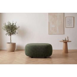 Polsterhocker Home Affaire "OSTRUP, Naturt&ouml;ne, Boucle oder Chenille", khaki, B:90cm H:42cm T:64cm, 100% PES, Hocker, Polsterhocker, 90x64 cm, organische Form mit sanften Rundungen