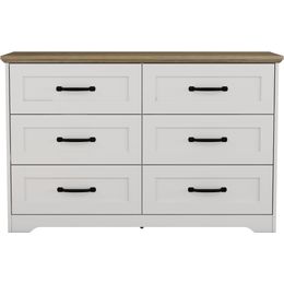 Schubkastenkommode OTTO HOME "Emmilia Sideboard Schubladenschrank W&auml;scheschrank im Landhaus Design", wei&szlig;, B:121cm H:77cm T:42cm, Sideboards, Schrankkommode in hochwertiger Qualit&auml;t