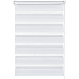 Doppelrollo Gardinia "Easyfix", wei&szlig;, B:90cm H:150cm, Polyester, Rollos, segmentweise gewebter Stoff
