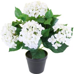 Kunstblume OTTO HOME "K&uuml;nstliche Hortensie im Topf", wei&szlig;, B:35cm H:40cm T:30cm, Kunstpflanzen, 40cm Realistische Kunstpflanze Blumen Deko Blumen Pflanzen