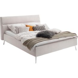Polsterbett Home Affaire "Elvo, weichgepolstertes Kopfteil, wahweise &Uuml;berl&auml;nge, 140-200 cm breit", snow, B:205cm H:104cm L:251cm, 88% Polyester, 12% Polyacryl, Betten, Polsterbett, inkl. 7-fache Einlegetiefenverstellung & saugroboterfreundliche H&ouml;he