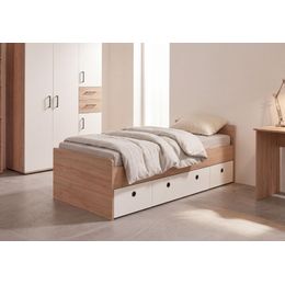 Jugendzimmer-Set Arthur Berndt "Jugendzimmer-Set &raquo;Bente&laquo; 3-teilig", artisan oak nb, wei&szlig;, 3-teilig, Schrank, Bett, Schreibtisch + ohne Matratze, B/H: 90cm x 200cm, 3-teilig, Schrank, Bett, Schreibtisch, Hartfaserplatte, Holzwerkstoff, Kunststoff, Metall, Schlafzimmerm&ouml;bel-Sets, Stauraumstark, pflegeleicht, zeitlos, Made in Germany