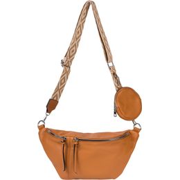 Umh&auml;ngetasche styleBREAKER "Halbmond Crossbody Bag Set 3-Teilig", Damen, Gr. B/H/T: 37cm x 19cm x 11cm Einheitsgr&ouml;&szlig;e, cognac, 100% Polyurethan PU. Futter: 100% Polyester PES., unifarben, Taschen Umh&auml;ngetasche