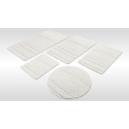 Badematte Wecon Home "Marc", wei&szlig;, H:25mm, Oberfl&auml;che: 100% Polyester, Badematten, Badematte, Badteppich, Hoch-Tief-Linien, weich, rutschhemmend, waschbar, getuftet