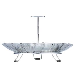 D&auml;mpfeinsatz Westmark "Einsatz mit Silikonf&uuml;&szlig;en, klein, verstellbar", silberfarben, B:13,8cm H:13,8cm L:8,8cm &Oslash;:23cm, Edelstahl, Silikon, Topfeins&auml;tze, verstellbar, Silikonf&uuml;&szlig;e, 5 Jahre Garantie, zusammenklappbar