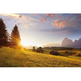 Bild B&Ouml;NNINGHOFF "ALPENLANDSCHAFT 60x90 cm &ndash; Leinwandbild Keilrahmen Deko modern", farbe bild(er): wei&szlig;, gr&uuml;n, braun, gelb, orange, blau, B:90cm H:60cm T:1,8cm, Canvas, MDF, Bilder, Bild