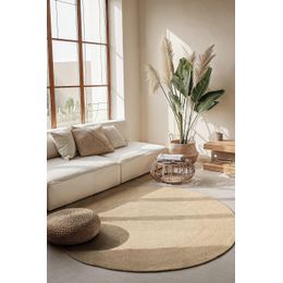 Teppich Hanse Home "Rangpur Juteteppich, in rund und oval", beige (elfenbein), B:140cm H:10mm L:140cm, Jute, Teppiche, Teppich, handgewebt, 100% Jute, Natur, Wohnzimmer, Flur, Boho, Skandi