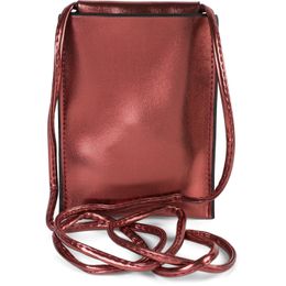 Smartphonetasche styleBREAKER "Handy Umh&auml;ngetasche Metallic", Damen, Gr. B/H/T: 11,5cm x 15cm x 1,2cm Einheitsgr&ouml;&szlig;e, bordeaux, rot metallic, 100% Polyurethan PU. Futter: 100% Polyester PES., gemustert, Taschen