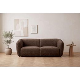 3-Sitzer Home Affaire "OSTRUP, Naturt&ouml;ne, Boucle oder Chenille", braun, B:221cm H:73cm T:93cm, 100% Polyester, Sofas, Breite 221 cm, organische Form mit sanften Rundungen
