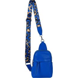 Umh&auml;ngetasche styleBREAKER "One Shoulder Rucksack Uni", Damen, Gr. B/H/T: 15cm x 22cm x 5cm Einheitsgr&ouml;&szlig;e, royalblau, 100% Polyurethan PU. Futter: 80% Nylon NY. 20% Baumwolle CO., unifarben, Taschen Umh&auml;ngetasche