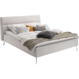 Polsterbett Home Affaire "Elvo, weichgepolstertes Kopfteil, wahweise &Uuml;berl&auml;nge, 140-200 cm breit", snow, B:185cm H:104cm L:251cm, 88% Polyester, 12% Polyacryl, Betten, Polsterbett, inkl. 7-fache Einlegetiefenverstellung & saugroboterfreundliche H&ouml;he