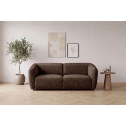 2,5-Sitzer Home Affaire "OSTRUP, Naturt&ouml;ne, Boucle oder Chenille", braun, B:201cm H:73cm T:93cm, 100% Polyester, Sofas, Breite 201 cm, organische Form mit sanften Rundungen