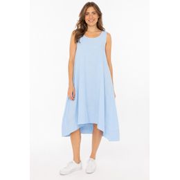 Sweatkleid Zwillingsherz "Uni & Summer", Damen, Gr. N-Gr, blau (hellblau), Obermaterial: 100% Viskose, Kleider Sweatkleid, breite Tr&auml;ger, hinten leicht l&auml;nger, figurumspielend, aus Viskose