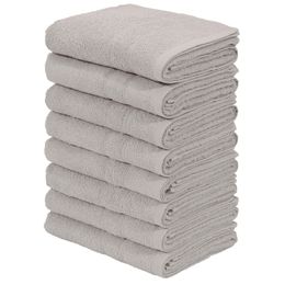 Handtuch Set OTTO HOME "Inga, 8 tlg. Handtuch-Set 50x100cm", grau (hellgrau), B:50cm L:100cm, Walkfrottee, Walkfrottee, Handt&uuml;cher, Handt&uuml;cher mit feiner Bord&uuml;re, 100% Baumwolle, einfarbig, weich