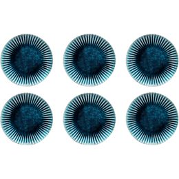 Teller KARE DESIGN "Azur", blau, H:2,5cm &Oslash;:20,7cm, Steingut, Speiseteller, verschiedene Gr&ouml;&szlig;en, aus Steingut