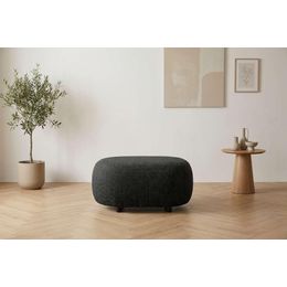 Polsterhocker Home Affaire "OSTRUP, Naturt&ouml;ne, Boucle oder Chenille", graphite, B:90cm H:42cm T:64cm, 100% PES, Hocker, Polsterhocker, 90x64 cm, organische Form mit sanften Rundungen