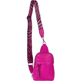 Umh&auml;ngetasche styleBREAKER "One Shoulder Rucksack Uni", Damen, Gr. B/H/T: 15cm x 22cm x 5cm Einheitsgr&ouml;&szlig;e, himbeere, 100% Polyurethan PU. Futter: 80% Nylon NY. 20% Baumwolle CO., unifarben, Taschen Umh&auml;ngetasche
