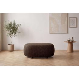 Polsterhocker Home Affaire "OSTRUP, Naturt&ouml;ne, Boucle oder Chenille", braun, B:90cm H:42cm T:64cm, 100% PES, Hocker, Polsterhocker, 90x64 cm, organische Form mit sanften Rundungen