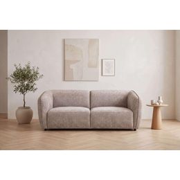 3-Sitzer Home Affaire "OSTRUP, Naturt&ouml;ne, Boucle oder Chenille", cream, B:221cm H:73cm T:93cm, 100% Polyester, Sofas, Breite 221 cm, organische Form mit sanften Rundungen