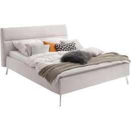 Polsterbett Home Affaire "Elvo, weichgepolstertes Kopfteil, wahweise &Uuml;berl&auml;nge, B: 140-200 cm", snow, B:185cm H:104cm L:231cm, 88% Polyester, 12% Polyacryl, Betten, Polsterbett, inkl. 7-fache Einlegetiefenverstellung & saugroboterfreundliche H&ouml;he