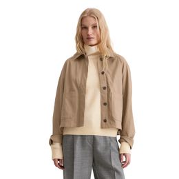 Marc O'Polo Kurzjacke MARC O'POLO "mit TENCEL&trade; Lyocell", Damen, Gr. 42, soft mocca, Obermaterial: 69% Baumwolle, 29% Lyocell, 2% Elasthan, unifarben, regular fit, Manschette, Jacken Kurzjacke