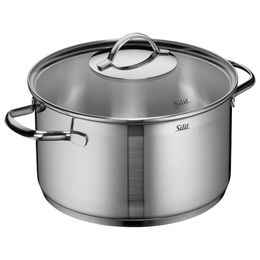 Kochtopf Silit "Achat, Topf mit Deckel", edelstahl, B:25,5cm H:20,3cm L:33,5cm &Oslash;:24cm, T&ouml;pfe, Kochtopf, rostfrei, Silitherm-Allherdboden, induktionsgeeignet