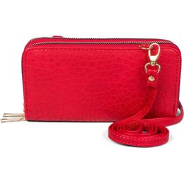 Umh&auml;ngetasche styleBREAKER "2 in 1 Umh&auml;ngetasche - Geldb&ouml;rse", Damen, Gr. B/H/T: 10cm x 19cm x 4,5cm Einheitsgr&ouml;&szlig;e, rot, 100% Polyurethan PU. Futter: 100% Polyester PES., Taschen Umh&auml;ngetasche