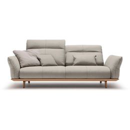3-Sitzer "CR.460", bunt (graubeige, natur 044, 20), B:208cm H:103cm T:100cm, Chenille COCO (72% Polyester 15% Baumwolle 13% Polyacryl), CREATION BY ROLF BENZ, Sofas, Sockel in Eiche, F&uuml;&szlig;e Eiche natur, Breite 208 cm