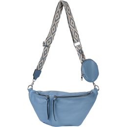 Umh&auml;ngetasche styleBREAKER "Halbmond Crossbody Bag Set 3-Teilig", Damen, Gr. B/H/T: 37cm x 19cm x 11cm Einheitsgr&ouml;&szlig;e, jeansblau, 100% Polyurethan PU. Futter: 100% Polyester PES., unifarben, Taschen Umh&auml;ngetasche