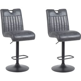 Barhocker Hela "MAJA", vintage anthrazit, B:45,5cm H:105cm T:63cm, 100% Polyester, Hocker, Barhocker, 360 drehbar, h&ouml;henverstellbar, mit Griff