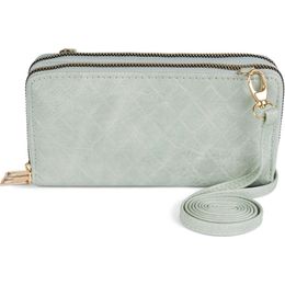 Mini Bag styleBREAKER "2 in 1 Umh&auml;ngetasche - Geldb&ouml;rse Rauten", Damen, Gr. B/H/T: 19cm x 10cm x 4,5cm Einheitsgr&ouml;&szlig;e, mint, 100% Polyurethan PU. Futter: 100% Polyester PES., Taschen