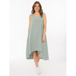 Sweatkleid Zwillingsherz "Uni & Summer", Damen, Gr. N-Gr, gr&uuml;n (salbei), Obermaterial: 100% Viskose, Kleider Sweatkleid, breite Tr&auml;ger, hinten leicht l&auml;nger, figurumspielend, aus Viskose