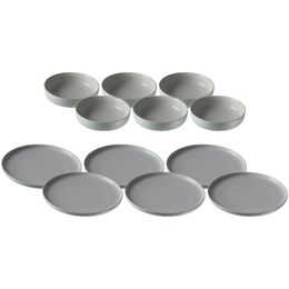 Ritzenhoff & Breker Geschirr-Set RITZENHOFF & BREKER "Teller und Schalenset Jasper 12er Set", gr&uuml;n (mint), 12, Keramik, Geschirr-Sets, Geschirr-Set, Sp&uuml;lmaschinengeeignet