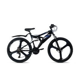 Mountainbike WYLD Gr. 47, schwarz, blau, schwarz, Fahrr&auml;der, Herren, 47cm, 26 Zoll (66,04cm) hinten: 26 Zoll (66,04cm)