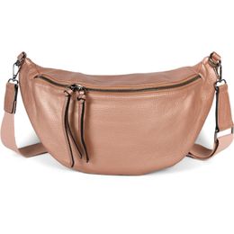 Umh&auml;ngetasche styleBREAKER "Halbmond Crossbody Bag Uni", Damen, Gr. B/H/T: 34cm x 17cm x 10cm Einheitsgr&ouml;&szlig;e, rosegold, 100% Polyurethan PU. Futter: 80% Nylon NY. 20% Baumwolle CO., unifarben, Taschen Umh&auml;ngetasche