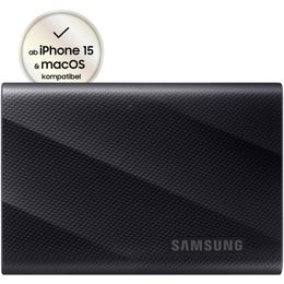 Samsung externe SSD "T9", schwarz, 1 TB, Schreibgeschwindigkeitmaximal 1950 MB/s Lesegeschwindigkeitmaximal 2000 MB/s, Festplatten