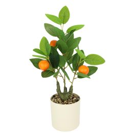 Kunstpflanze I.GE.A. "K&uuml;nstlicher Orangenbaum mit Fr&uuml;chten im Topf", orange, B:20cm H:40cm T:18cm, Polyester, Kunstpflanzen, Kunstpflanze, 40cm Kunstpflanze Zitrusbaum Deko Dekobaum Kunstpflanze Zierbaum